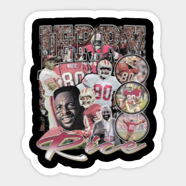 Jerry Rice Vintage Retro - Jerry Rice - Sticker | TeePublic